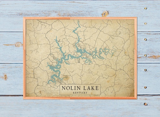 Vintage Style Map of Nolin Lake, Kentucky USA | Online Supermarket