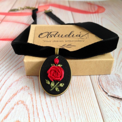 Black velvet red rose choker | Online Supermarket