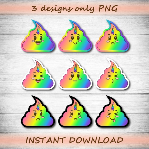 Poop Stickers Rainbow Unicorn | Poop Emoji | | Online Supermarket