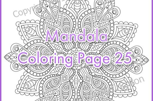 Mandala Coloring page 25 for adult, PDF and | Online Supermarket