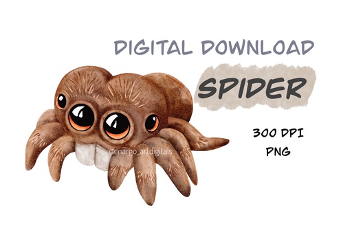 Jumping Spider watercolor clipart, Digital Download PNG, cute | Online ...