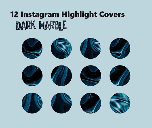 12 Dark Blue Marble Instagram Highlight Covers, Highlight | Online ...