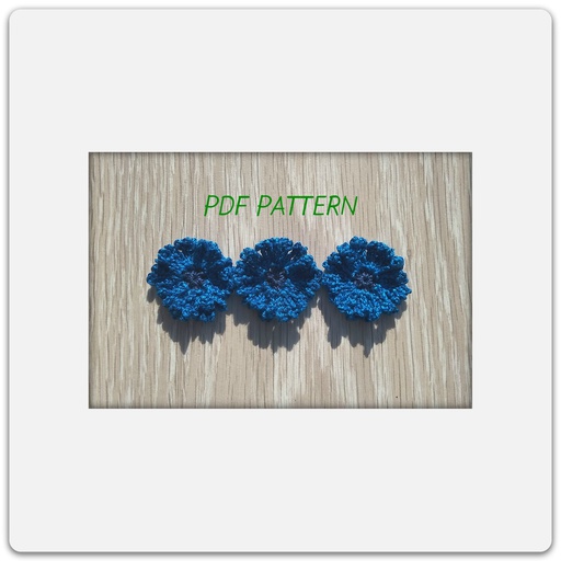 PATTERN crochet cornflower applique, Only Crochet Pattern PDF | Online ...