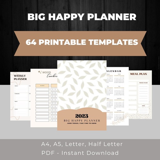 Happy Planner 2023, Daily Routine Tracker, Calendar 2023, | Online ...