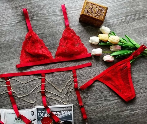 Red silk lingerie set Girlfriend gift,Wife Gift,Sheer lingerie ...