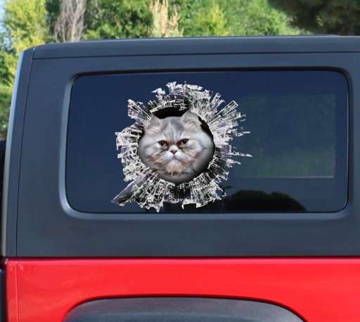 Cat window sticker,Persian cat car decal, window sticker | Online ...