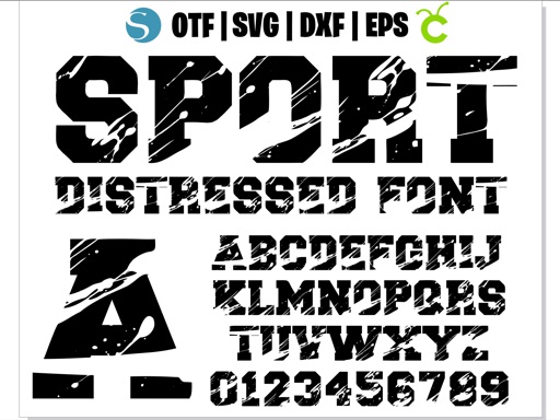 Sport distressed font SVG | OTF, College distressed | Online Supermarket