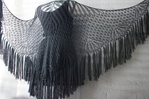 Gothic shawl Black wedding shawl Boho fringe shawl | Online Supermarket
