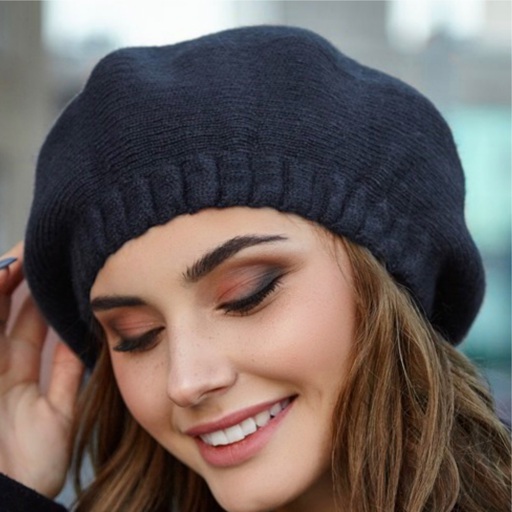 Navy alpaca beret women Knitted slouchy beret wool | Online Supermarket