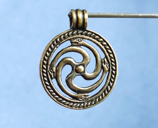 Sun Sign Necklace, Snake Head Swastika, Gamadion Pendant, | Online ...