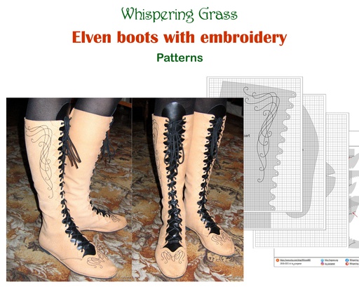 Digital PDF Pattern: Elven Boots with Embroidery | Online Supermarket
