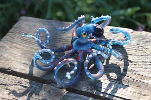 Blown Glass Octopus glass figurine Octopus Glass Ocean | Online Supermarket