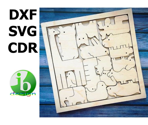 Kids puzzles, animals, lasercut file, 3D Puzzle, vector, | Online ...