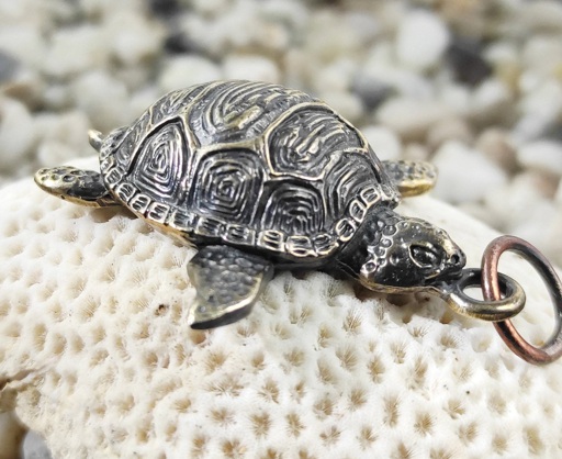 Genbu Turtle Pendant, Black Tortoise Amulet, Bronze Chinese | Online ...