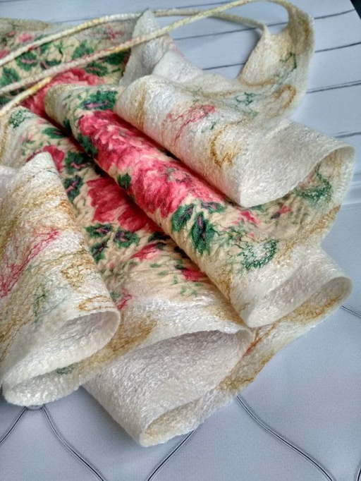 Silk felted scarf, Handmade felted shawl | Online Supermarket