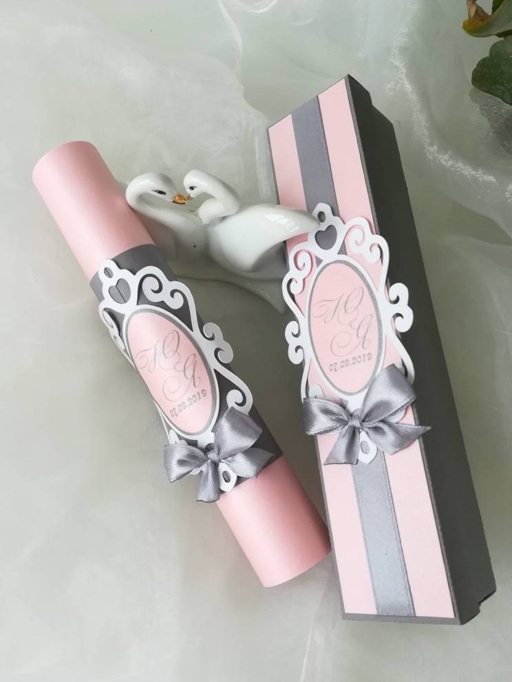 Rose gold quinceanera invitation, Boxed Scrolls Invitations ...