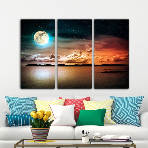 Moon Canvas Wall Art Canvas Art Moon Wall | Online Supermarket