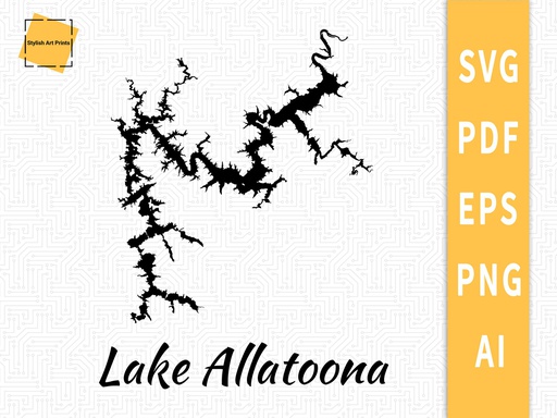 Lake Allatoona map SVG, Georgia map Vector File | Online Supermarket