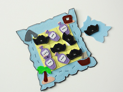 Pirate felt tablet game tic-tac-toe Pirate card | Online Supermarket