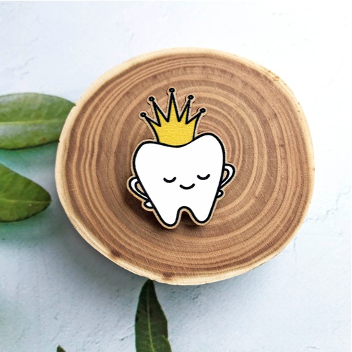 Royal tooth wooden brooch/pin handmade | Gift for | Online Supermarket