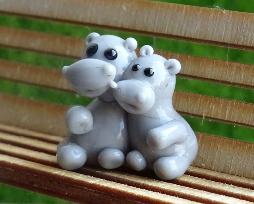 Tiny Hippo miniature Hippopotamus sculpture | Begemoth figurine ...