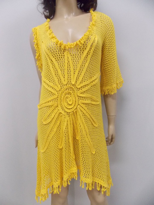 Crocheted Yellow Tunic, KNITTED Canary Tunic, Beach Women | Online ...