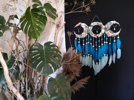 Blue Shell Triple Moon, Moon Decor Wall Decorations, | Online Supermarket