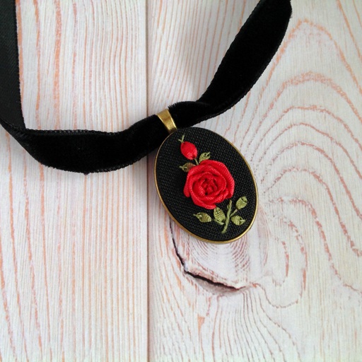 Black velvet red rose choker | Online Supermarket