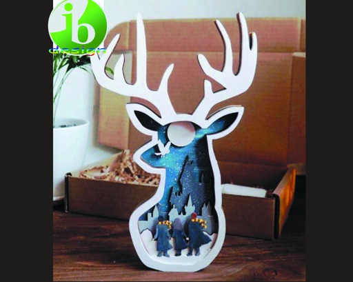 Deer head layered, deer panel, lasercut file, 3D | Online Supermarket
