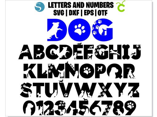 Dog Font SVG, Dog Font otf, Dog letters | Online Supermarket