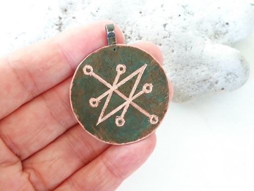 Azazel necklace. Azazel pendant. Demonic necklace. Seal Kabbalah ...