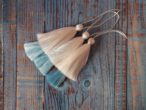 Blue and White Double Tiered tassels, 2 Layers | Online Supermarket