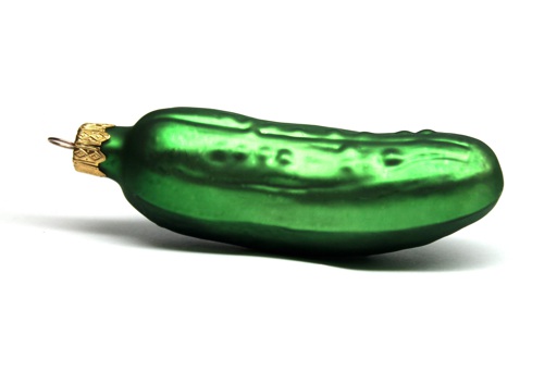 Glass Christmas Pickle Ornament, GREEN SPARKLE PICKLE | Online Supermarket