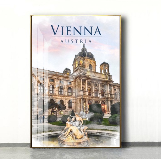 Vienna Travel Poster, Austria Wall Art Landscape Canvas, | Online ...