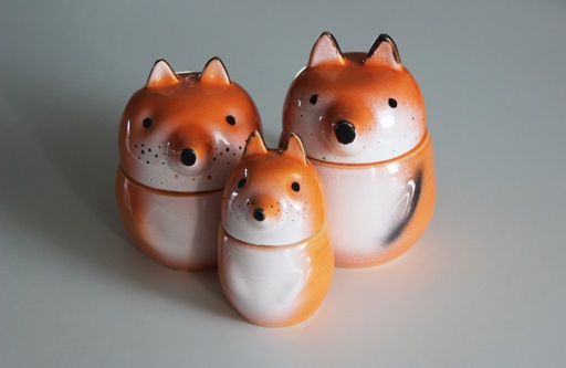 Fox Pottery Container, Handmade Sugar Bowl With Lid, | Online Supermarket