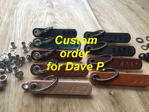 Custom order for Dave P. 200 leather keychains | Online Supermarket